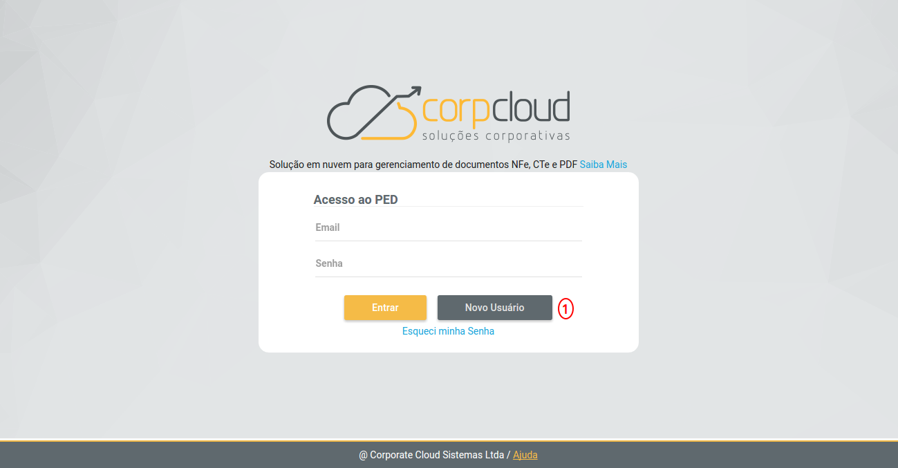 Criando conta - CorpCloud